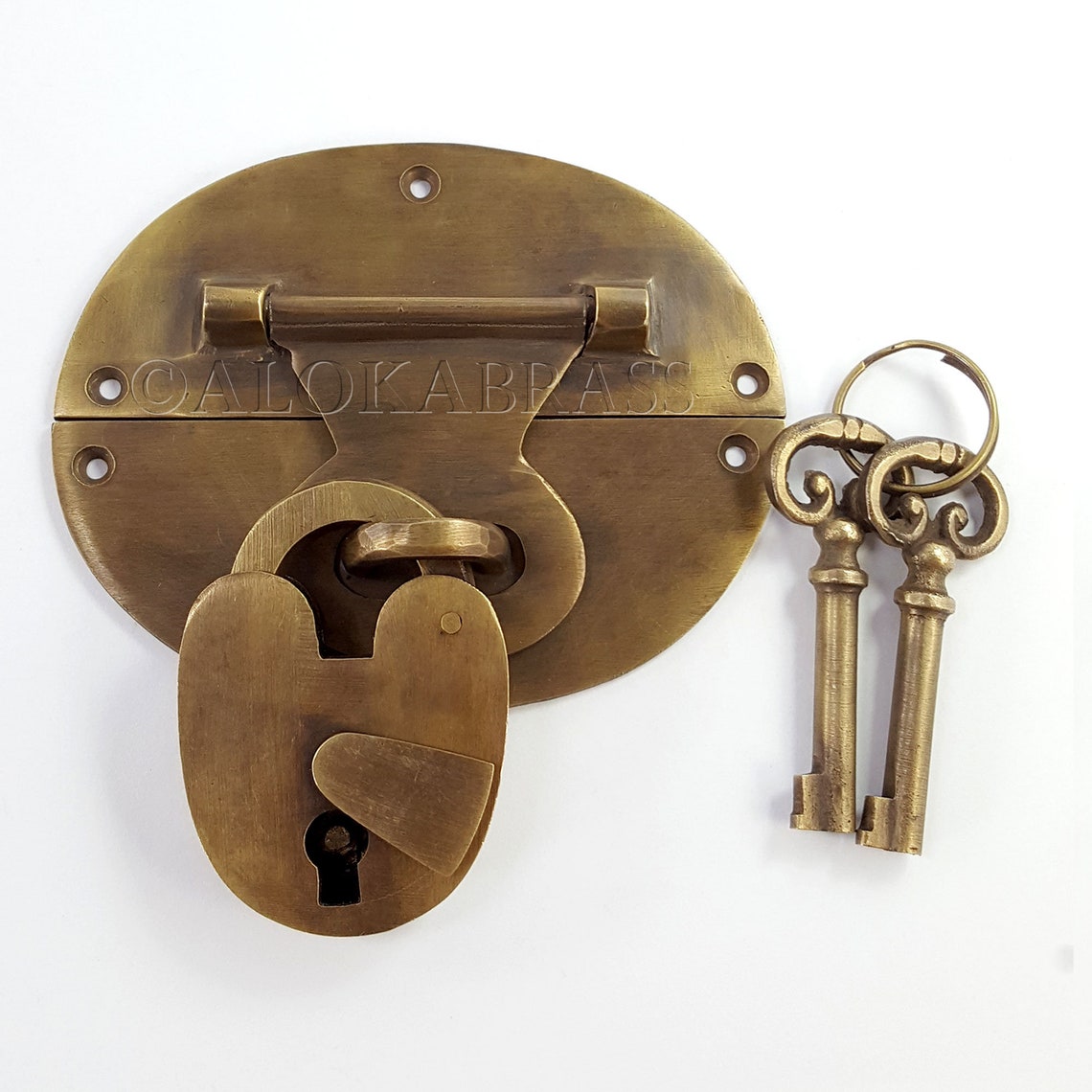 2 OVAL Large Heavy Box Hasp Staple & 2 Padlock 4 Keys Included | Etsy