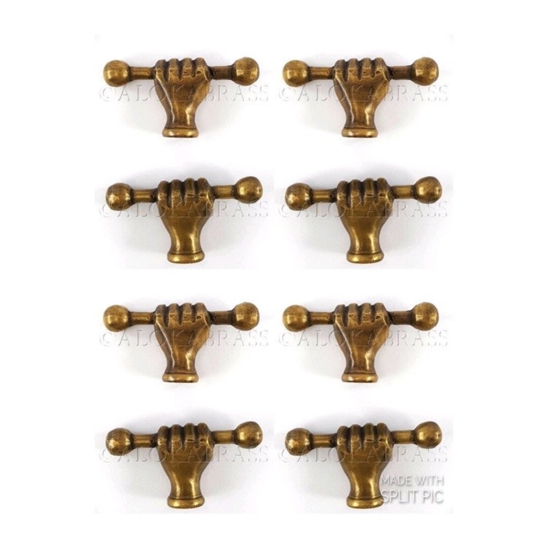 8 Small 1.1/2inch Version Solid Brass Small Hand Fist 4.5cm Long ...