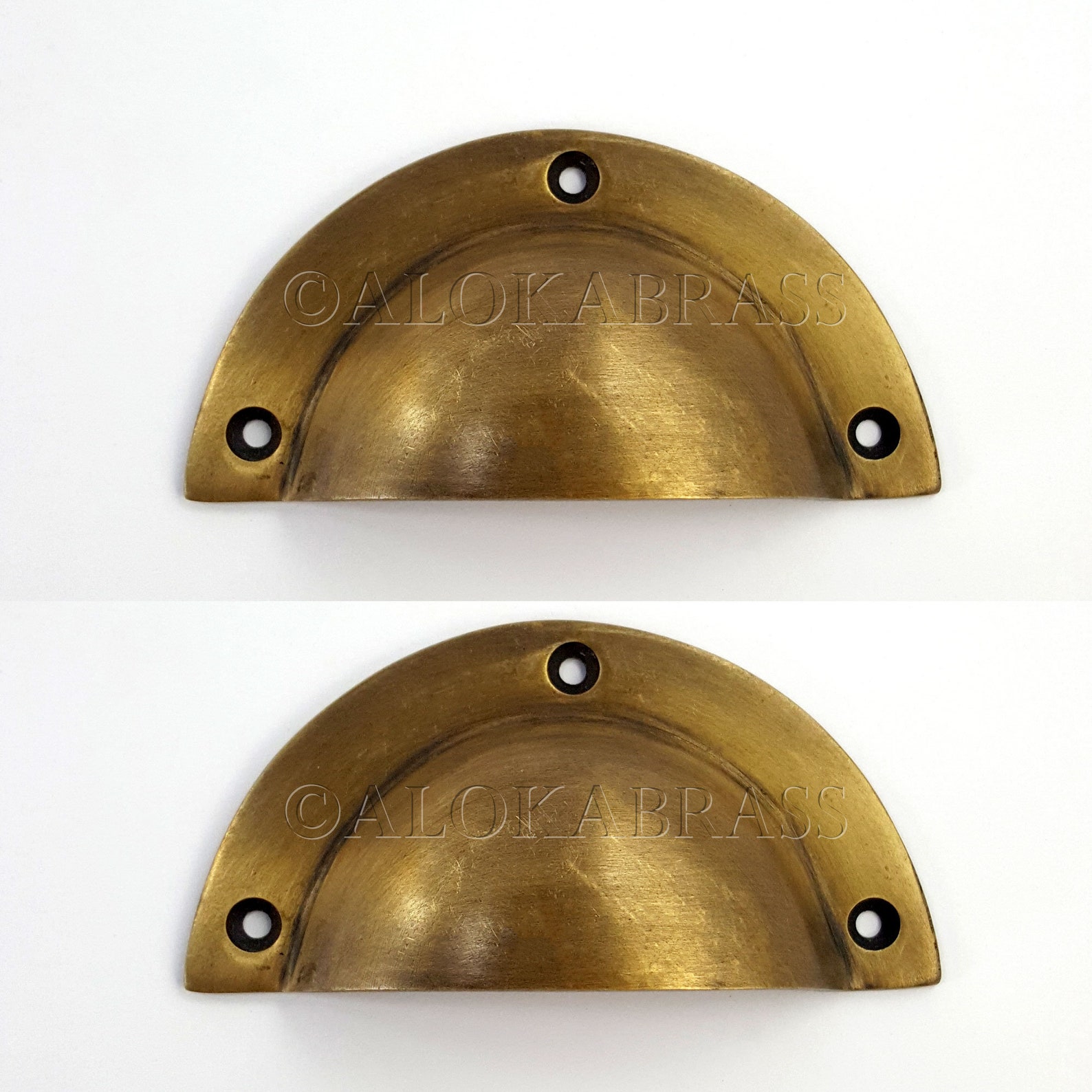 2 Brass Shell Handles Pull Knob Kitchen Cast Solid Brass 9cm - Etsy