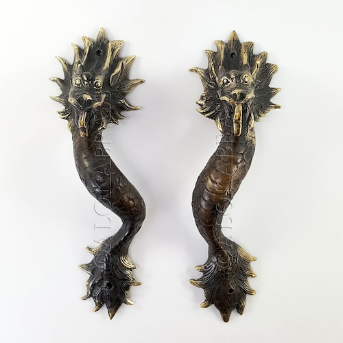 Bronze Dragon Door Handle Door Pull - Etsy