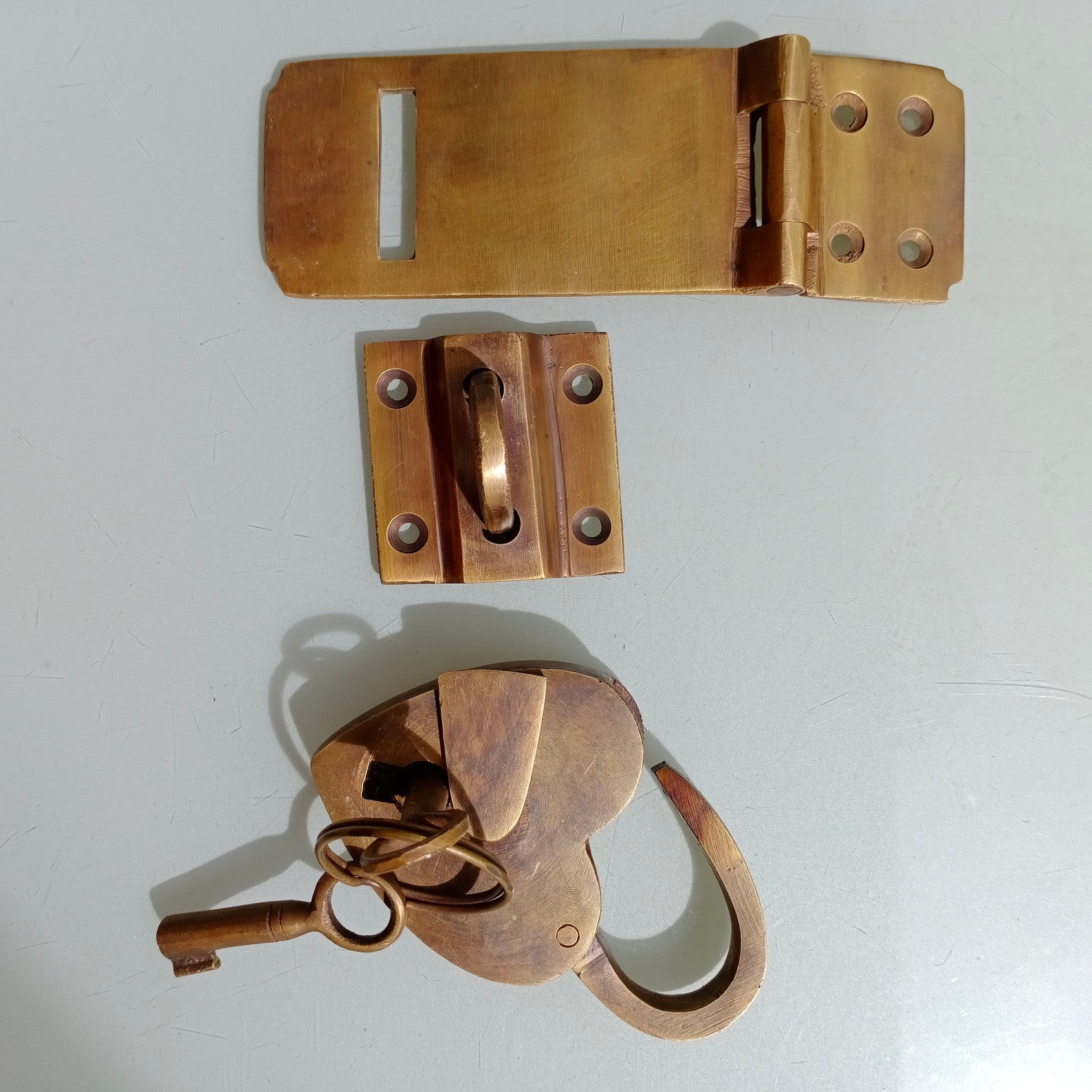 Brass Small Heart Shape Padlock 2 Keys Chest Lock Solid 11.5 | Etsy