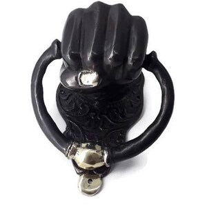 2 Heavy Brass Ring Pull BANGER 17cm Vintage Old Style Hand Fist Door ...