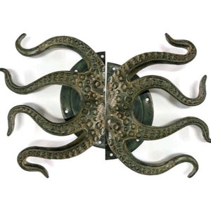 ON SALE Strong RUSTIC Set Brass Stunning Large Octopus Solid Polished ...