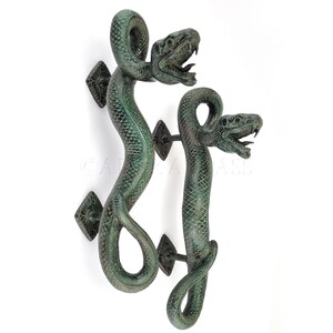 ON SALE 2 Large Amazing Python Curly Body Old Style Snake Door Pull ...