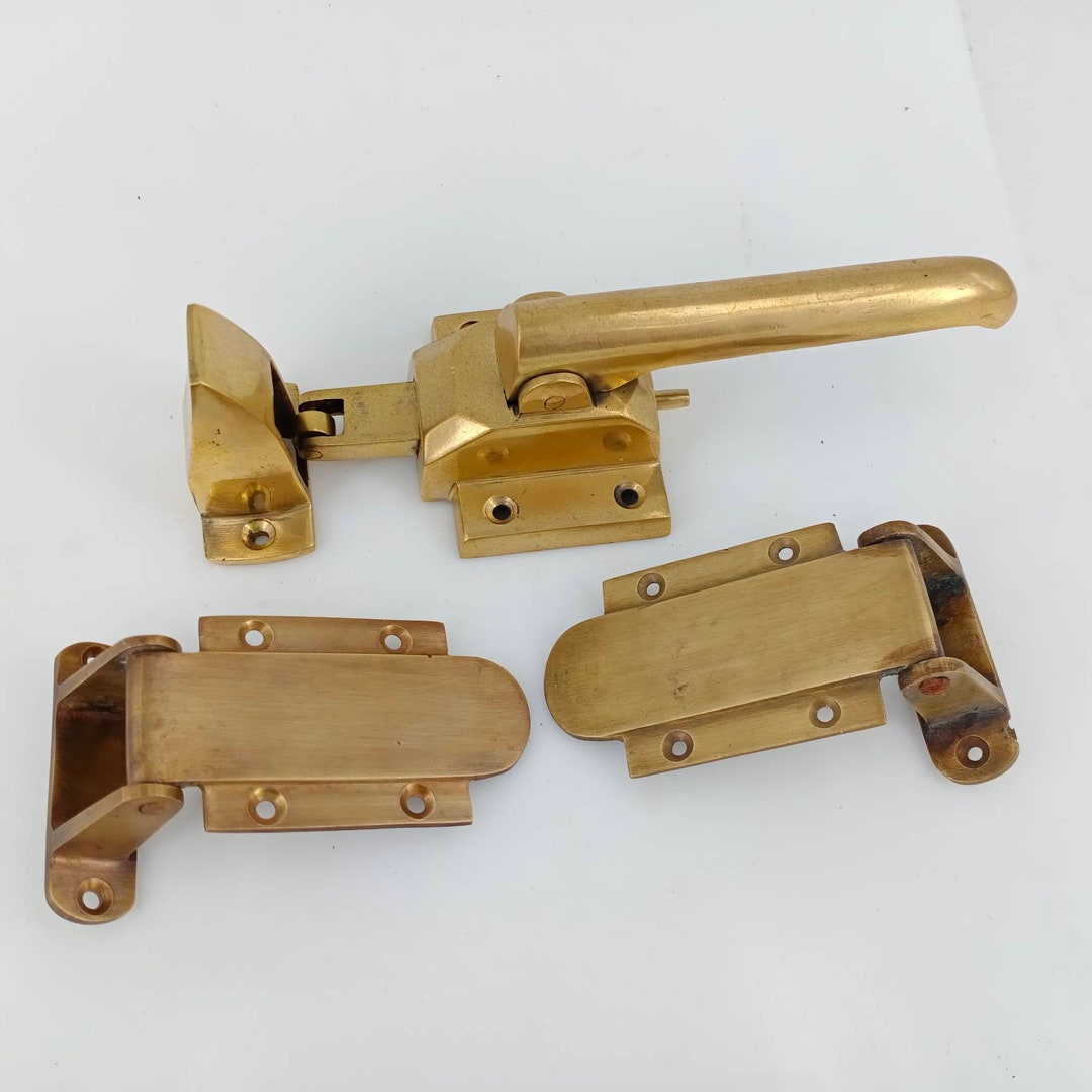 Brass Massive Catch & 2 Hinges Ice Box Catch Lever Roller - Etsy