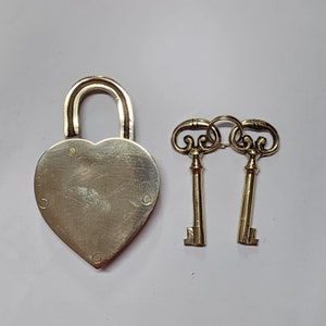 Solid Brass Marriage Vintage Style Heart Love Shape Padlock 2 Keys ...