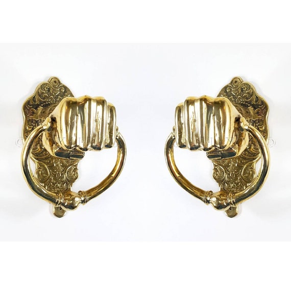 2 Heavy Brass Ring Pull BANGER 17cm Vintage Old Style Hand | Etsy