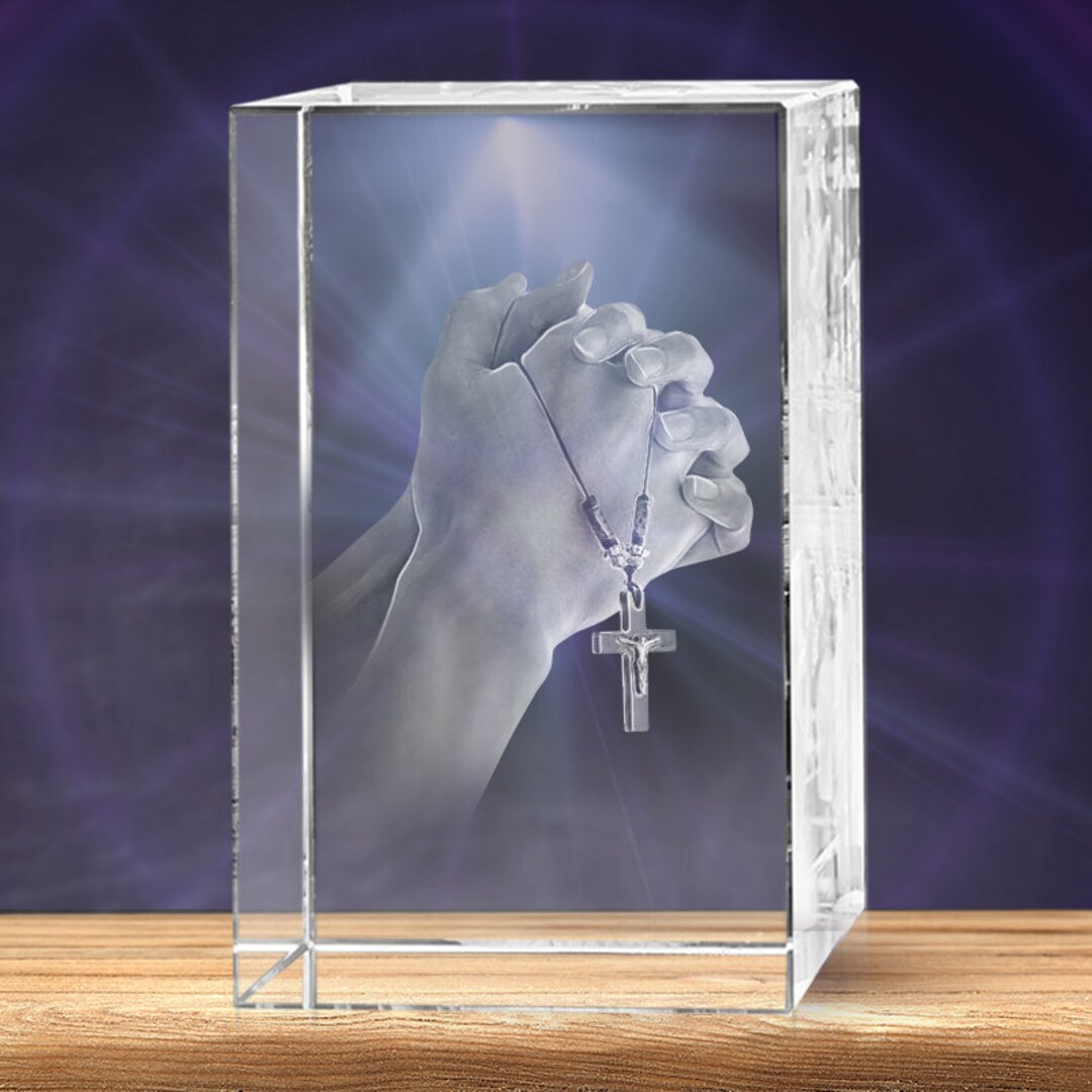 Praying Hands 3D Crystal Photo Cube Crystal Gifts 3D Crystal - Etsy