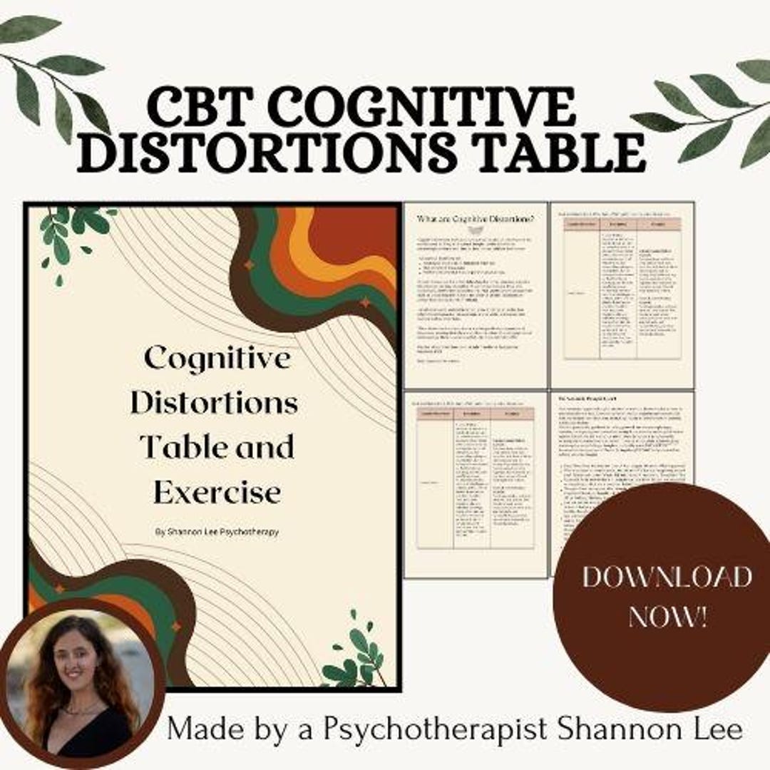 Cognitive Distortions Table and Thought Record - Etsy Canada