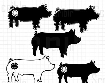 Craft Supplies & Tools Stock Show PIG SVG File Hamp Barrow Show Pig ...