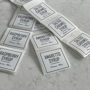 Flavored Coffee Syrup Flavor Vinyl Stickers Labels - Etsy