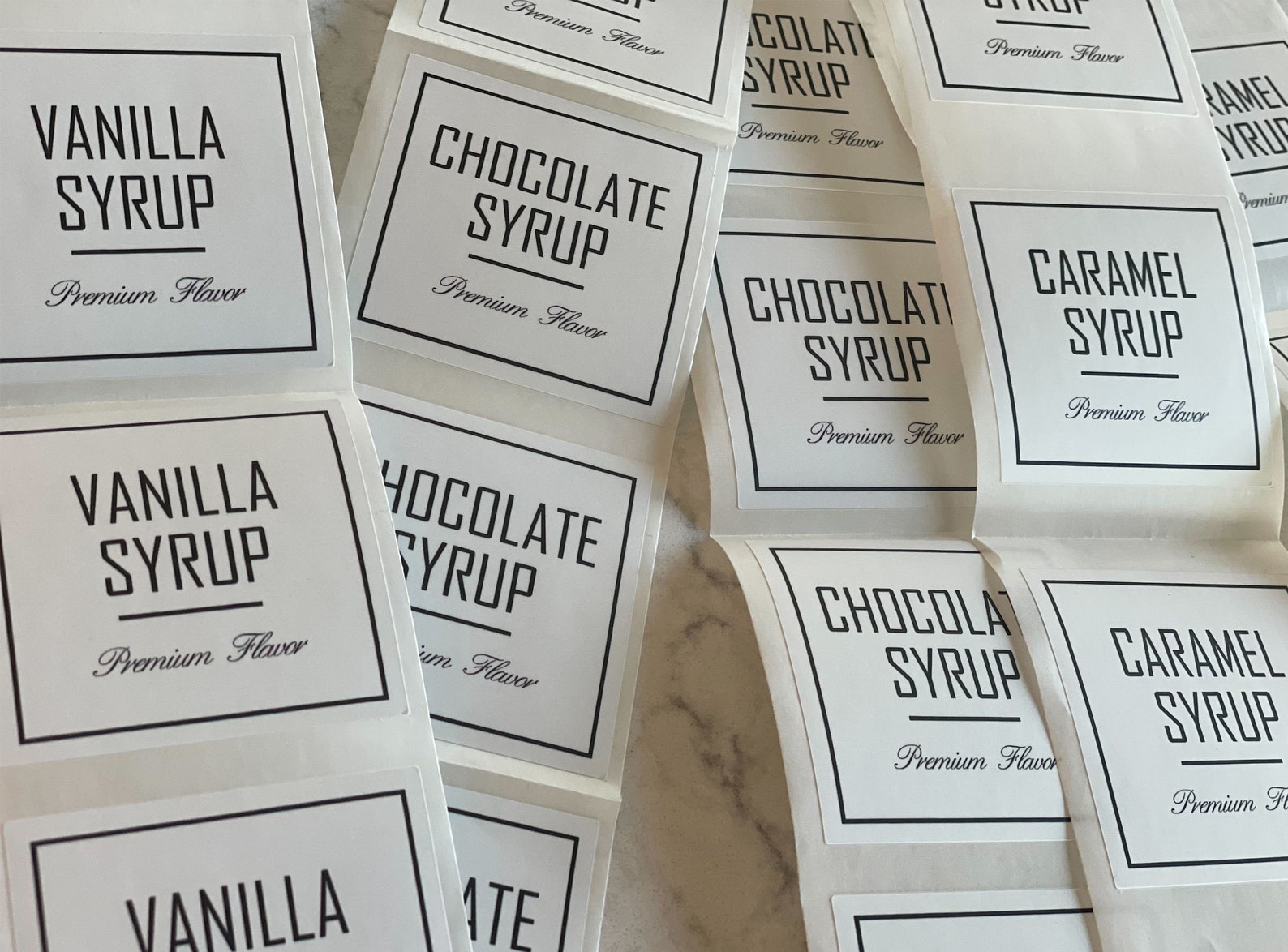 Flavored Coffee Syrup Flavor Vinyl Stickers Labels - Etsy