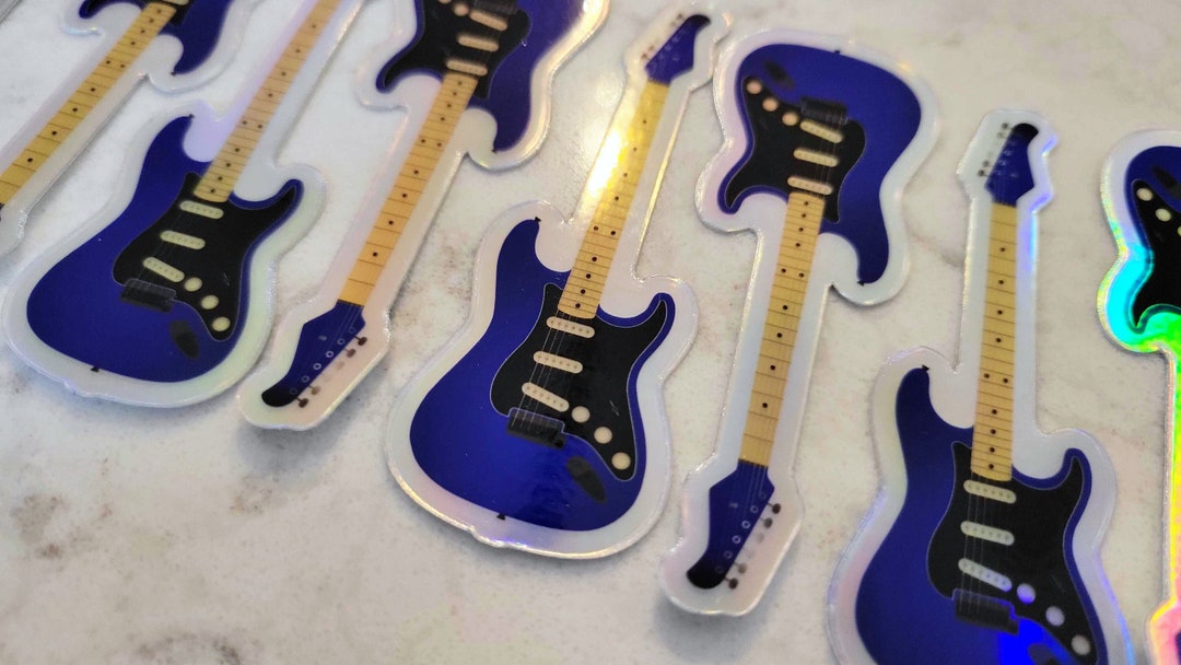 Strat Style Guitar Holographic Stickers - Etsy