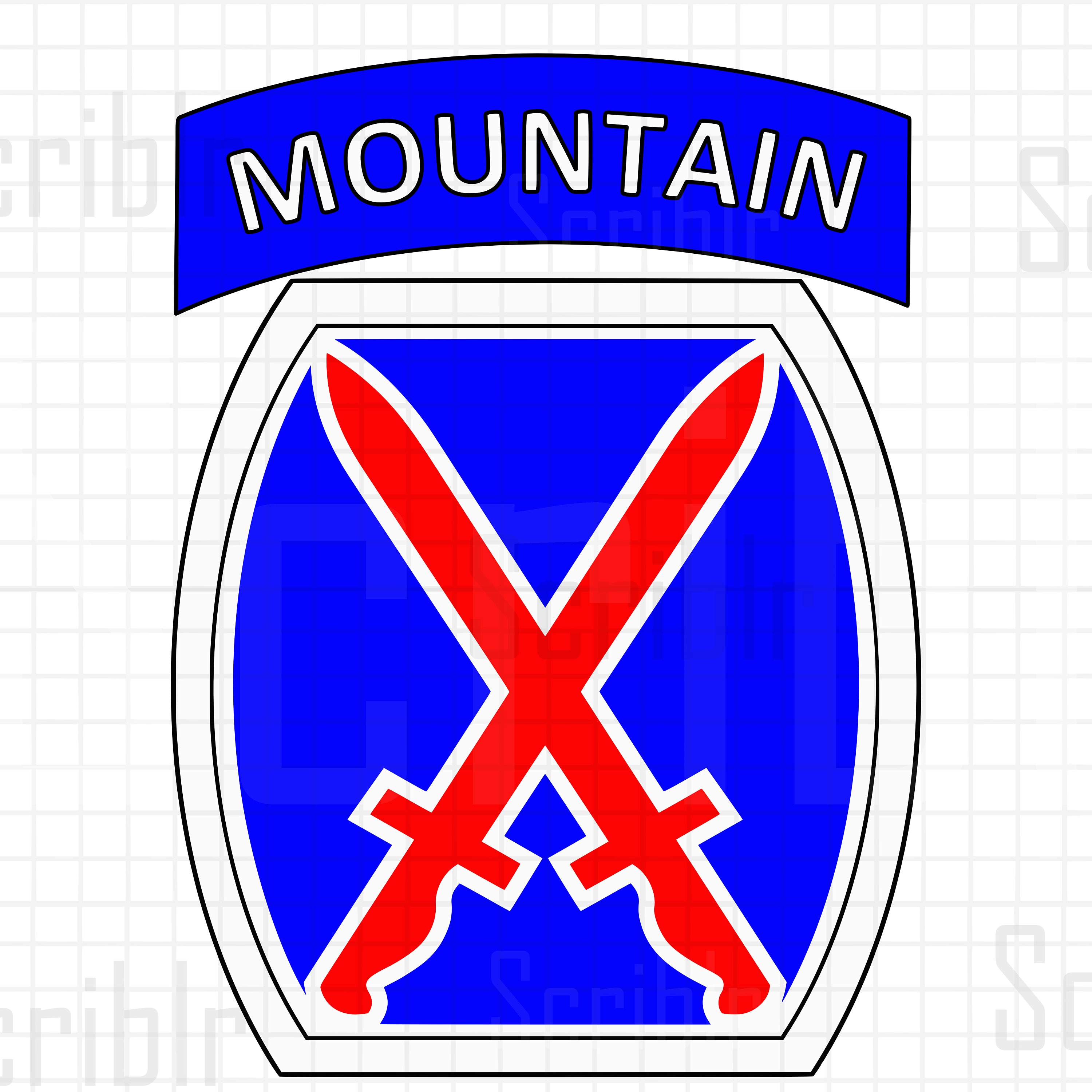 10th Mountain Division Army Patch Vector SVG PNG JPG | Etsy