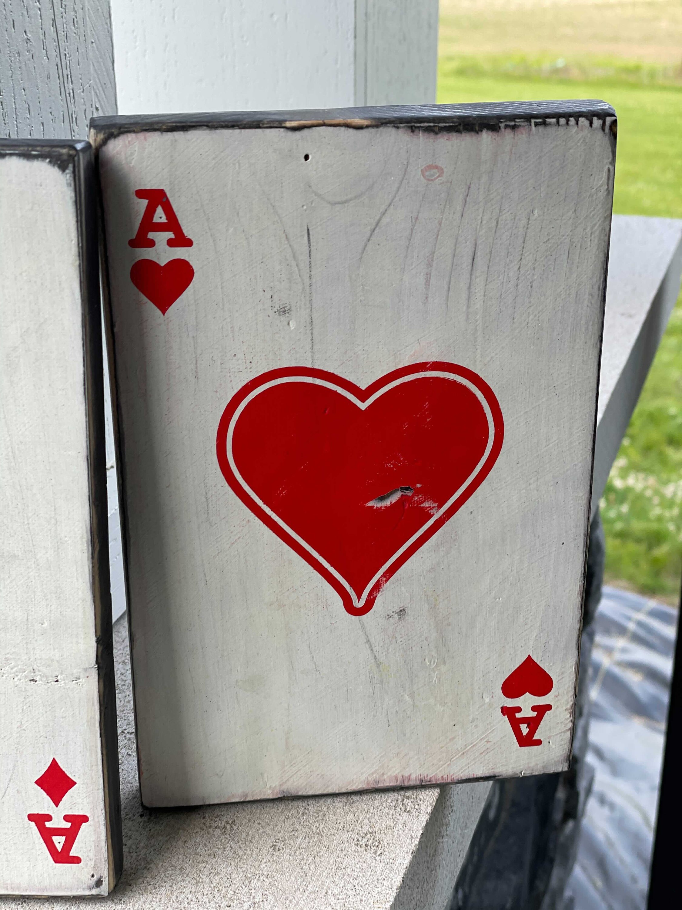 Four Wooden Ace Signs Distressed | Etsy