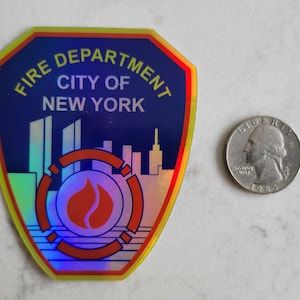 FDNY New York Fire Department Holographic Sticker - Etsy