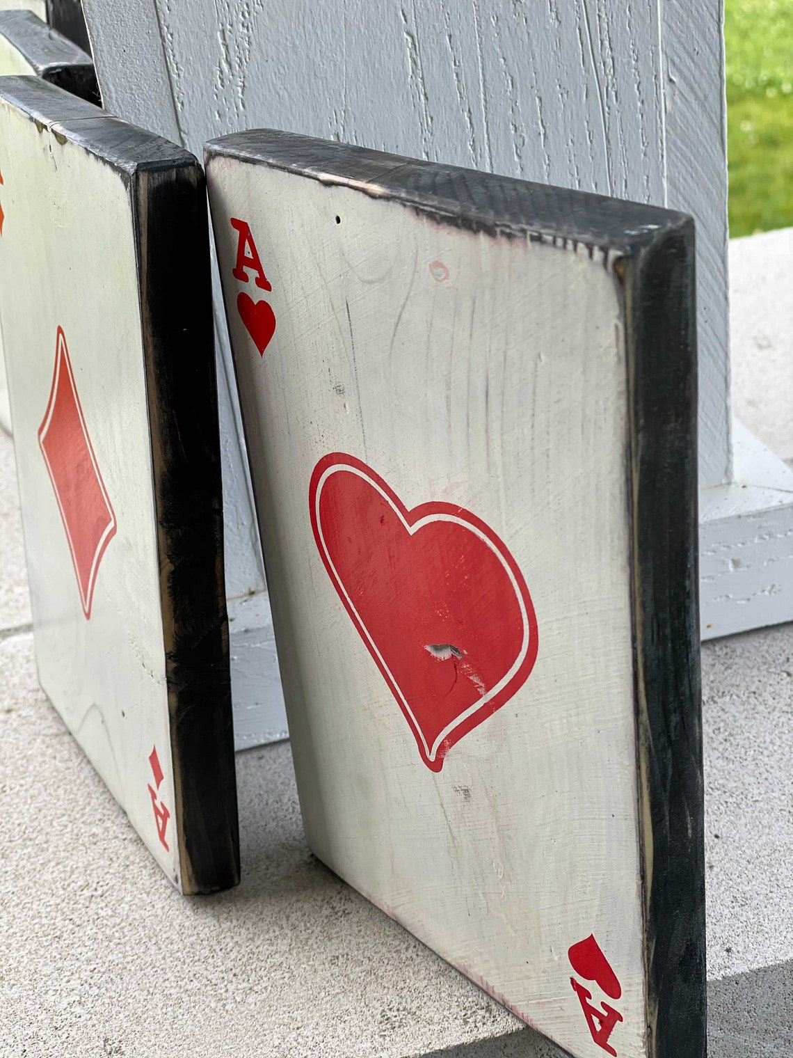 Four Wooden Ace Signs Distressed | Etsy