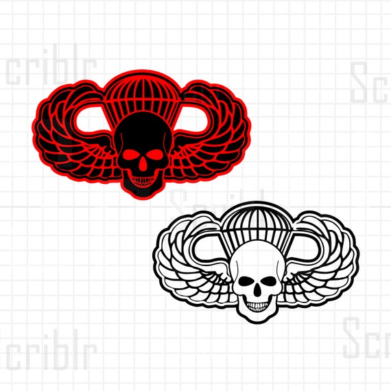 U.S. Army Airborne Skull Wings Vector SVG JPG PNG - Etsy Finland