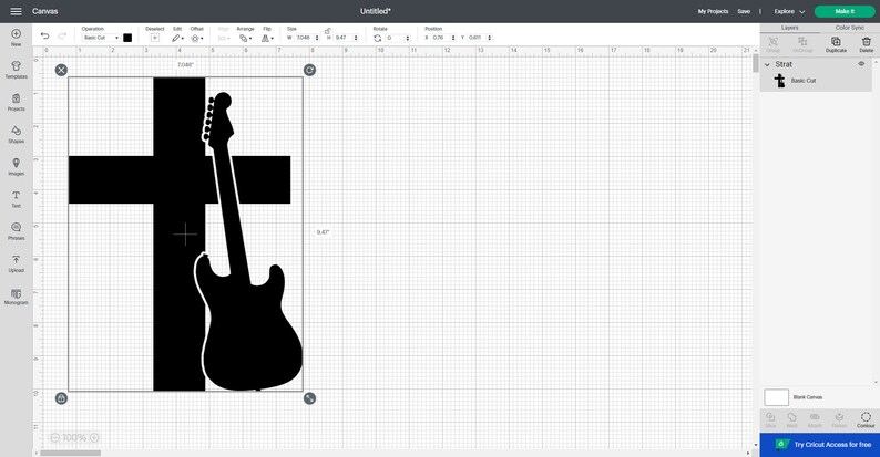 Guitar Cross Vector SVG PNG Cutfile - Etsy