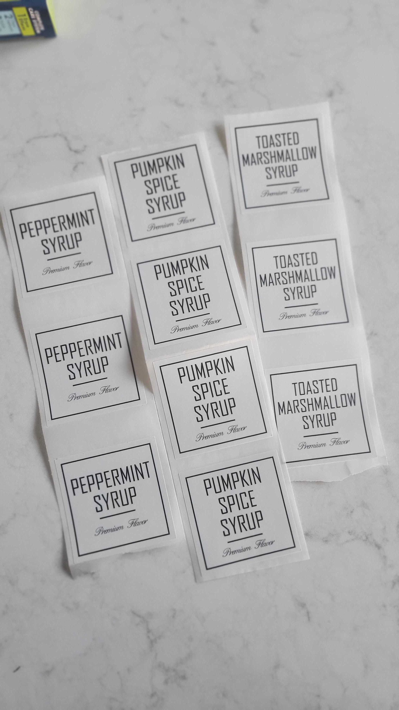 Flavored Coffee Syrup Flavor Vinyl Stickers Labels - Etsy