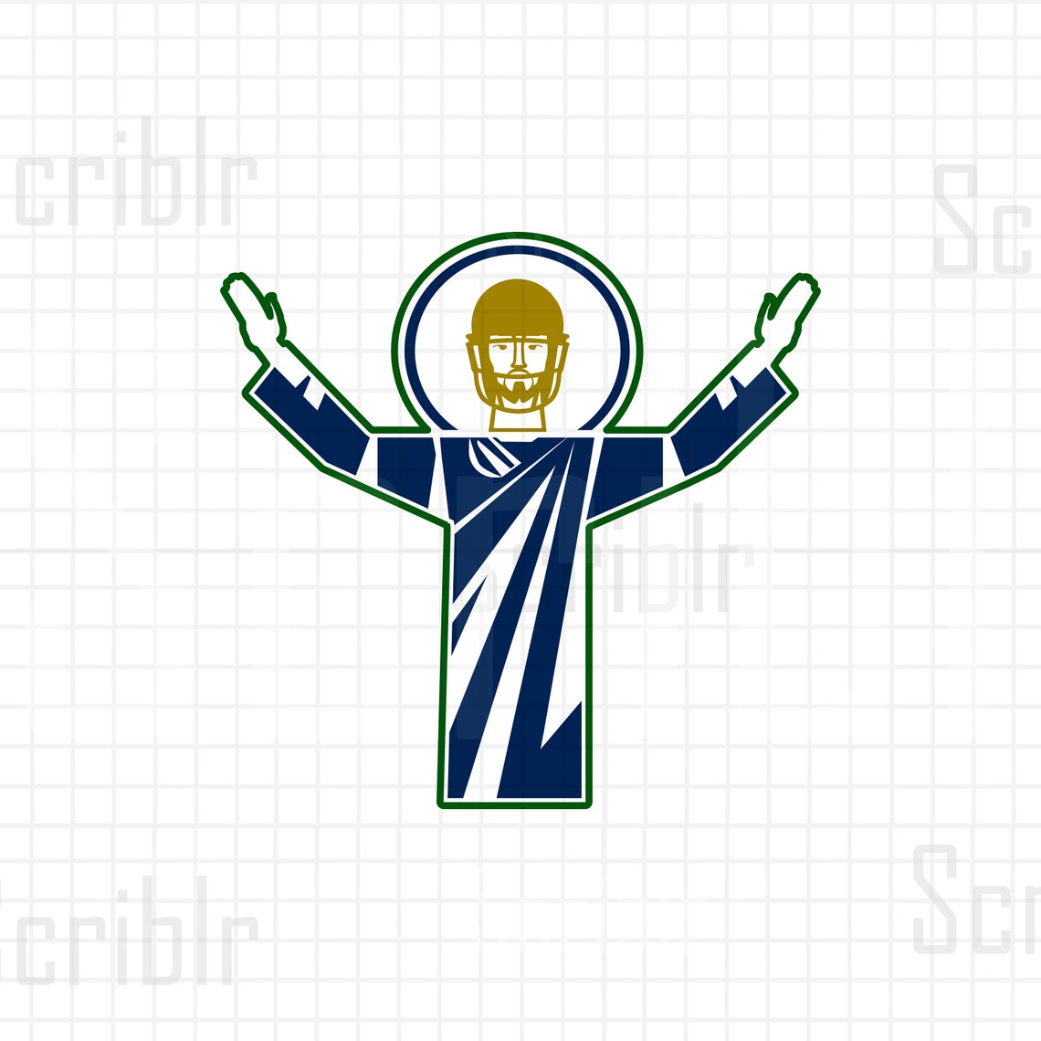 Touchdown Jesus Vector Cutfile SVG JPG PNG - Etsy