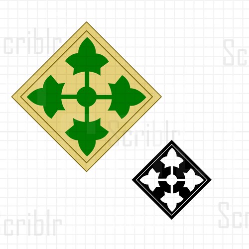 US Army 4th Infantry Division Patch Vector Files Dxf Eps Svg - Etsy