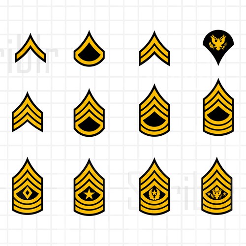 Army/air Force/marines Officer Rank Vectors SVG Cut Files - Etsy