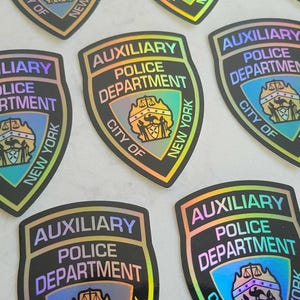 NYPD Auxiliary New York Police Department Holographic Sticker - Etsy