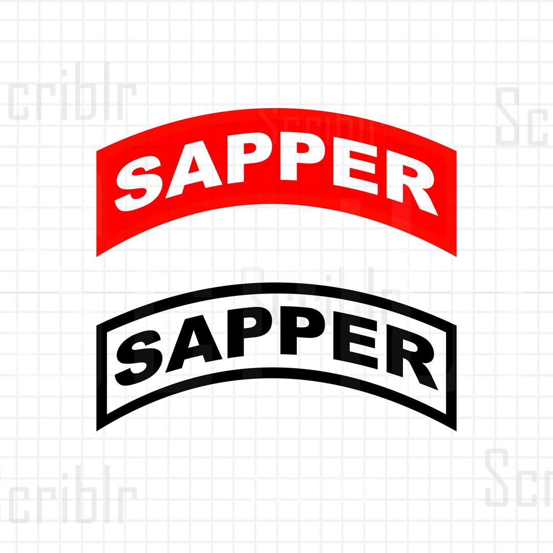 Army Sapper Tab Svg Vector Cutfile Etsy