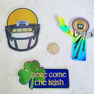 Notre Dame Touchdown Jesus Helmet Irish Holographic Stickers - Etsy