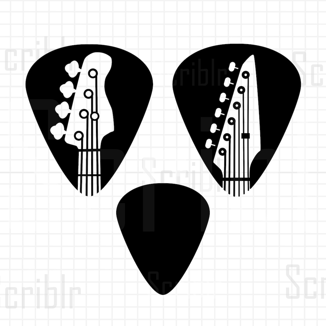 Bass Guitar Pick SVG PNG JPG Cutfile Vector - Etsy
