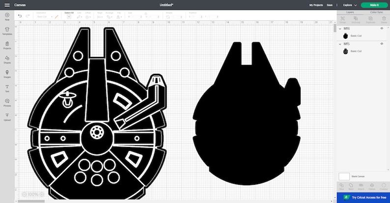 Star Wars Millennium Falcon SVG JPG PNG - Etsy