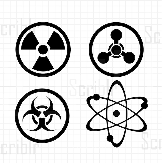 Chemical Biological Nuclear Atom Symbols SVG PNG Vector | Etsy