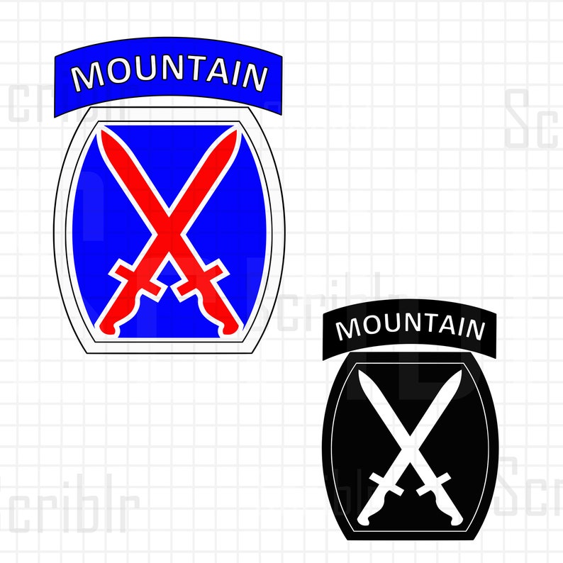 10th Mountain Division Army Patch Vector SVG PNG JPG - Etsy