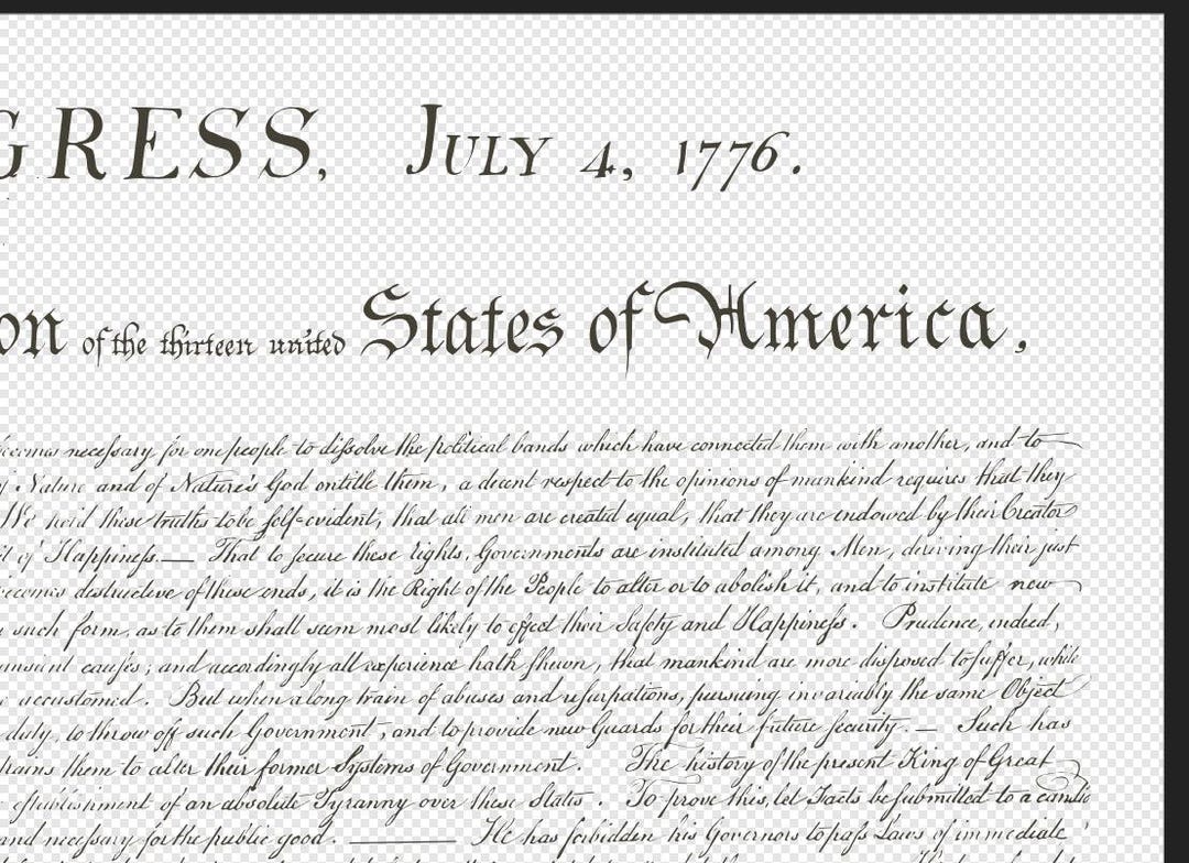 Declaration of Independence Vector SVG PNG Cut File - Etsy