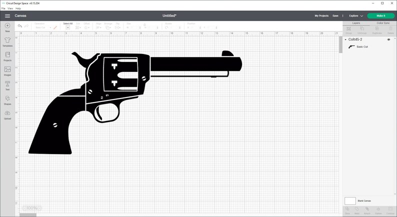 Colt 45 Western Gun SVG Cutfile PNG - Etsy