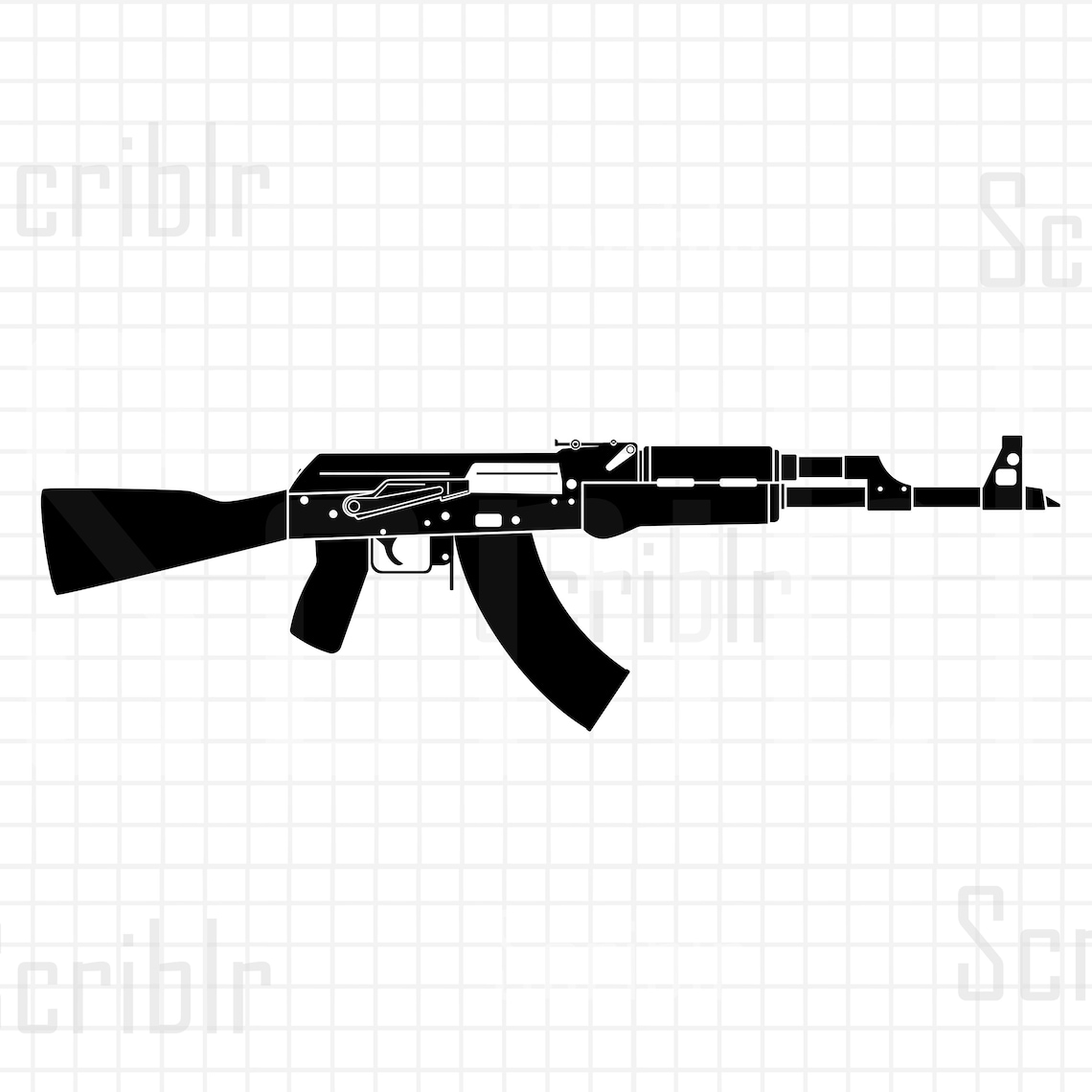 AK-47 Assault Rifle SVG Vector PNG - Etsy Norway