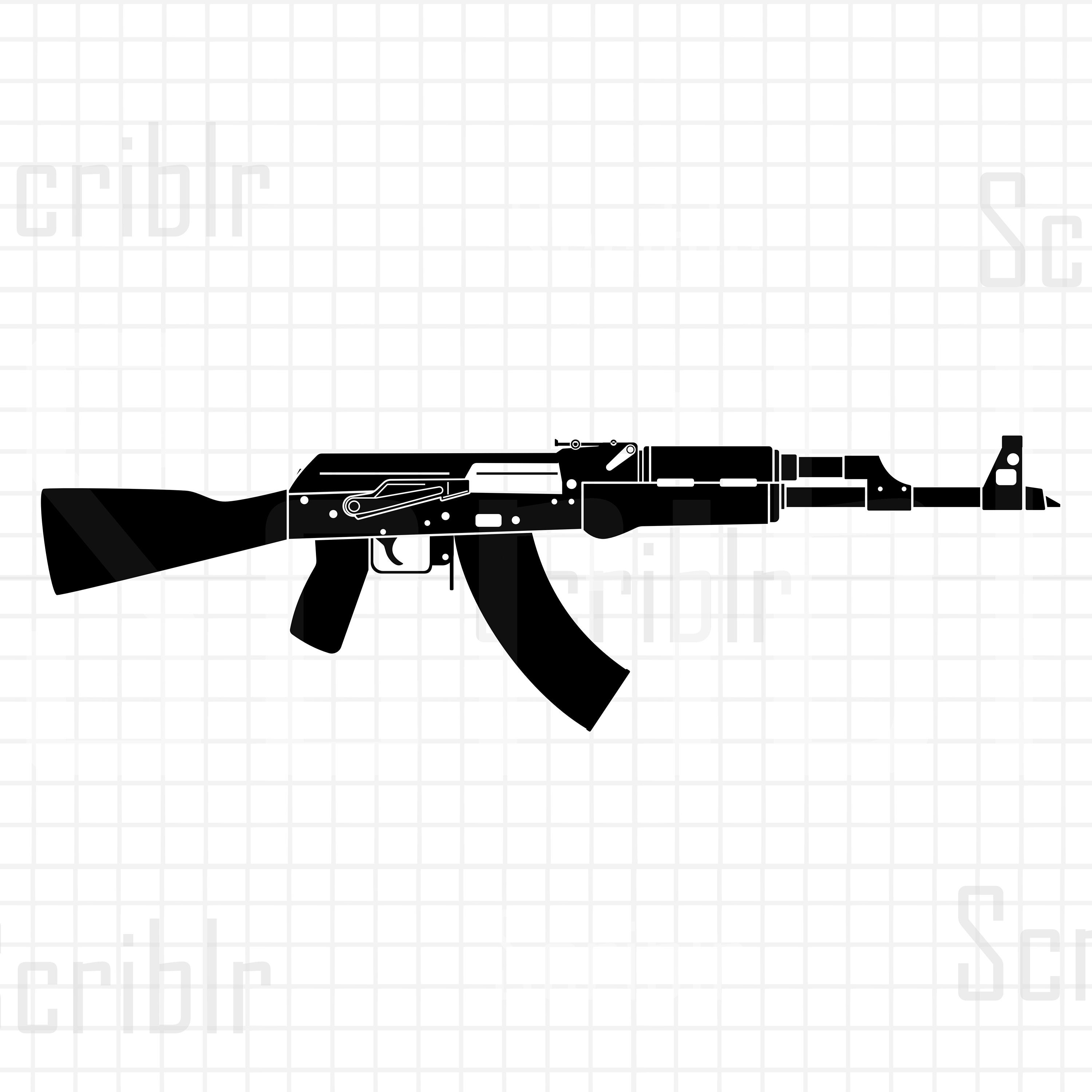 AK-47 Assault Rifle SVG Vector PNG - Etsy Finland