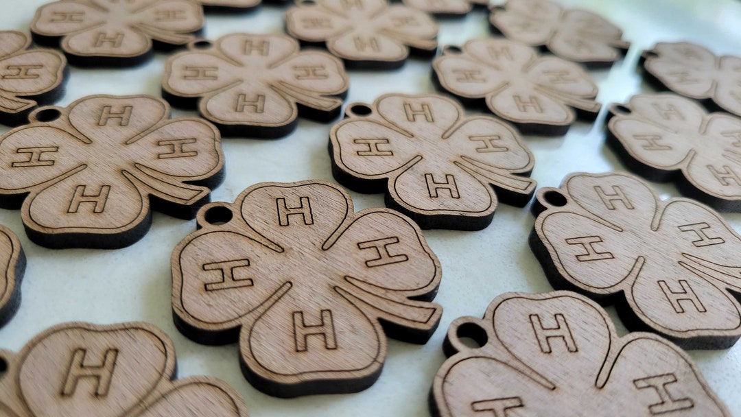 Bulk Laser Cut 4H Logo Charm Keepsake Napkin Decorations Real Walnut - Etsy