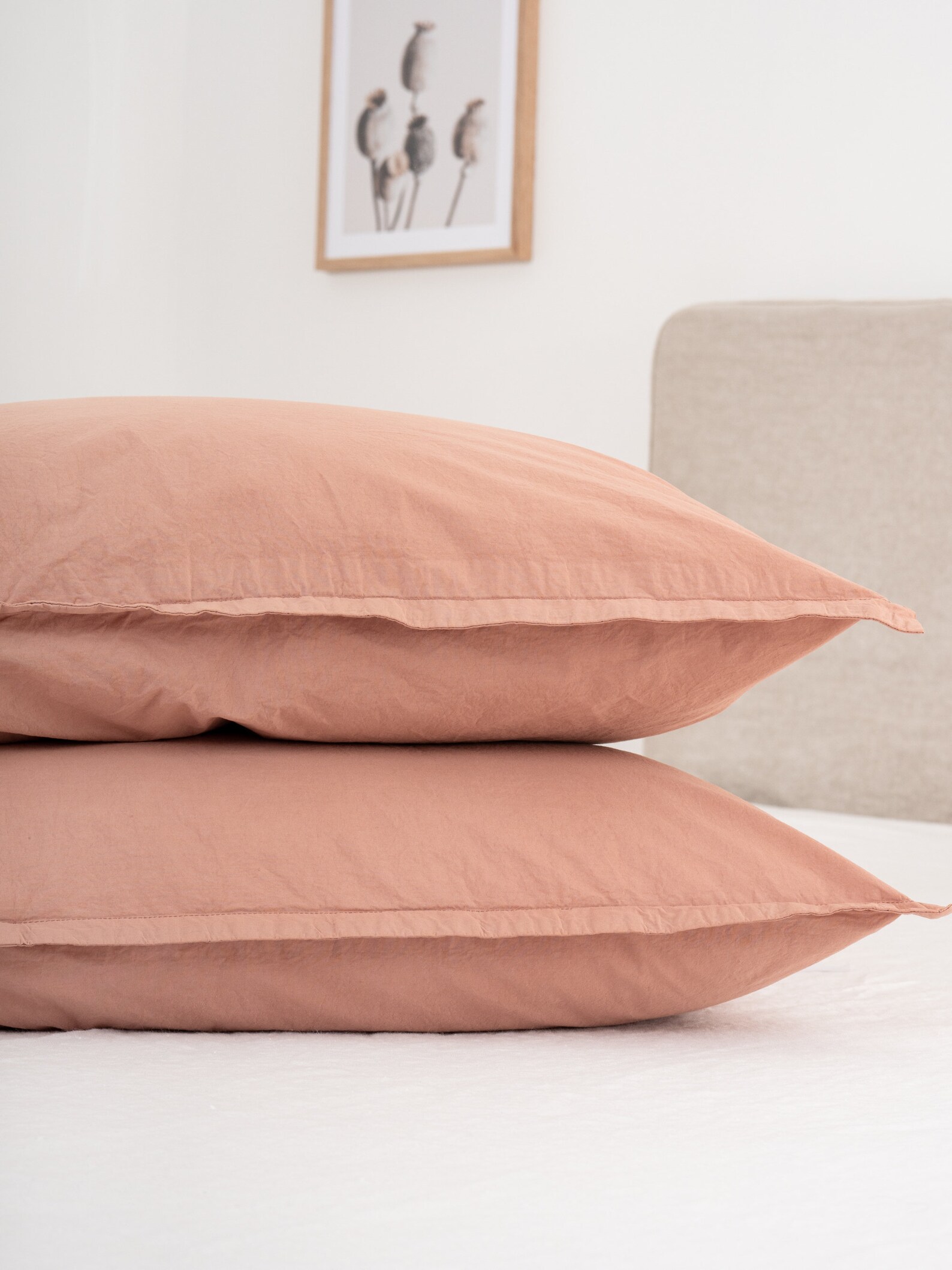 Cotton Sheets Set 2 Pillowcases. Clay Bedding. Flat Sheet. - Etsy