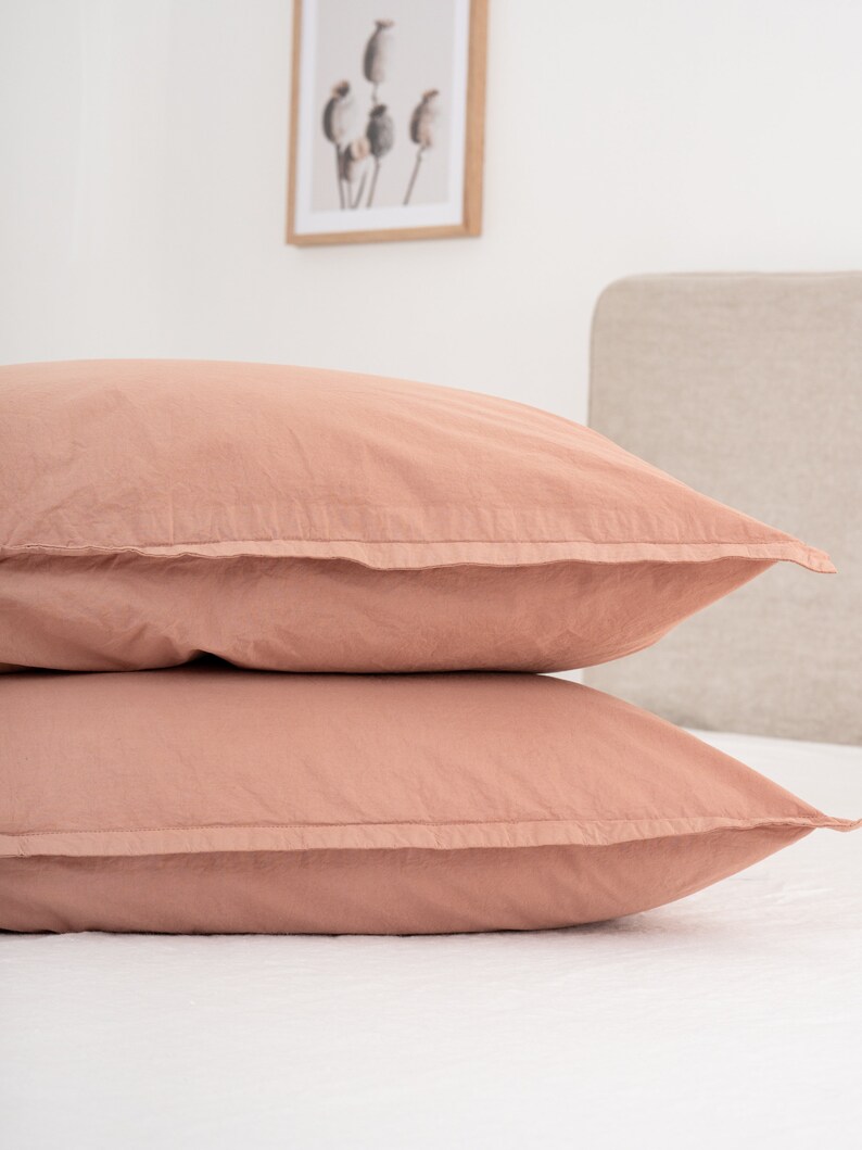 Cotton Sheets Set 2 Pillowcases. Clay Bedding. Flat Sheet. - Etsy