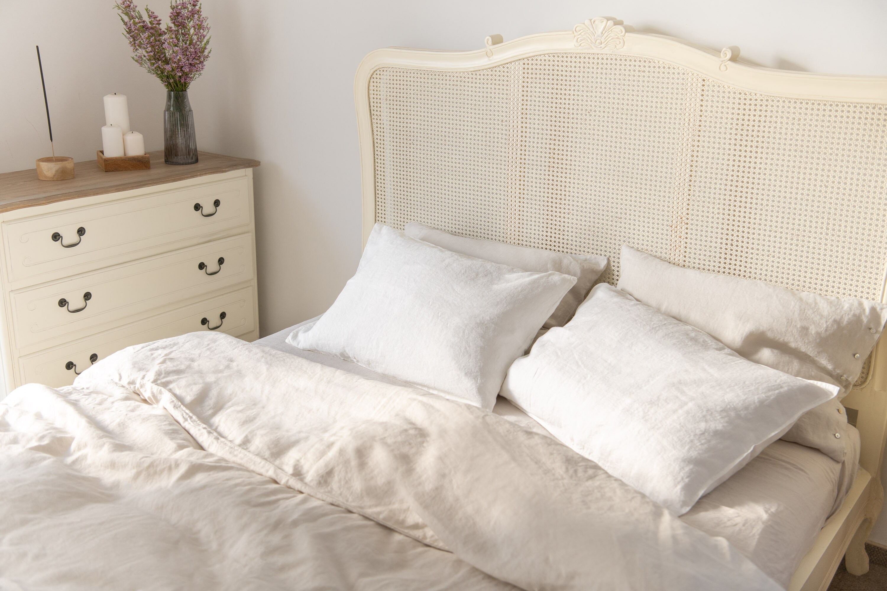 Linen Bedding Set in Beige Color. Linen Duvet Cover and 2 - Etsy