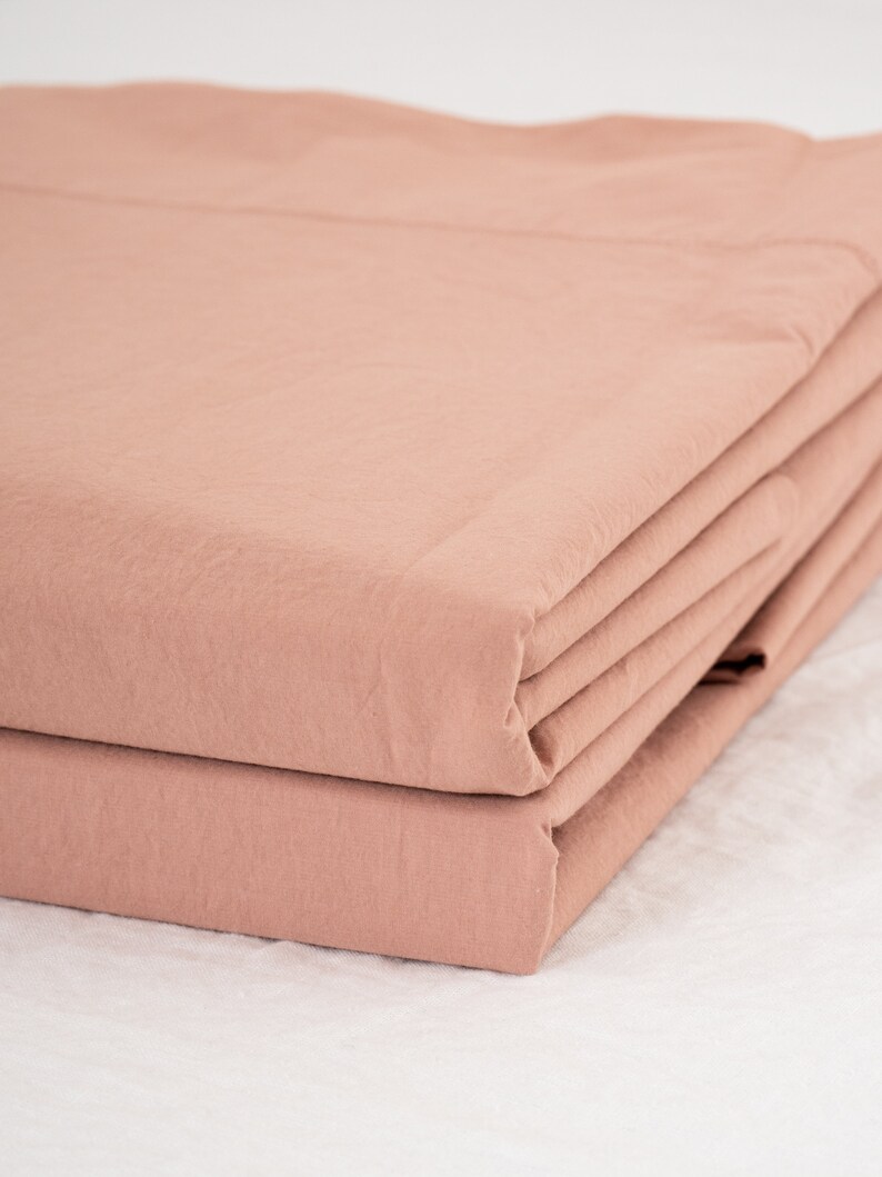 Cotton Sheets Set 2 Pillowcases. Clay Bedding. Flat Sheet. - Etsy