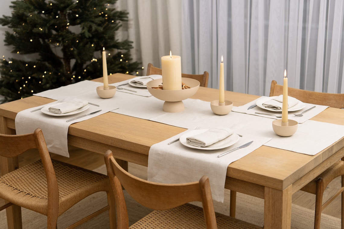 Holiday Table Runner Table Setting Farmhouse Table Setting - Etsy