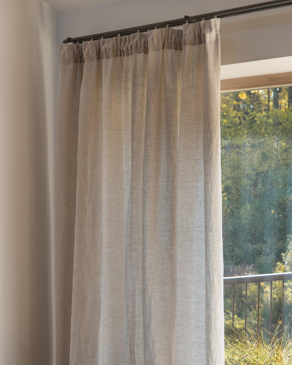 Extra Wide Linen Curtain With Rod Pocket 95/240cm Width - Etsy