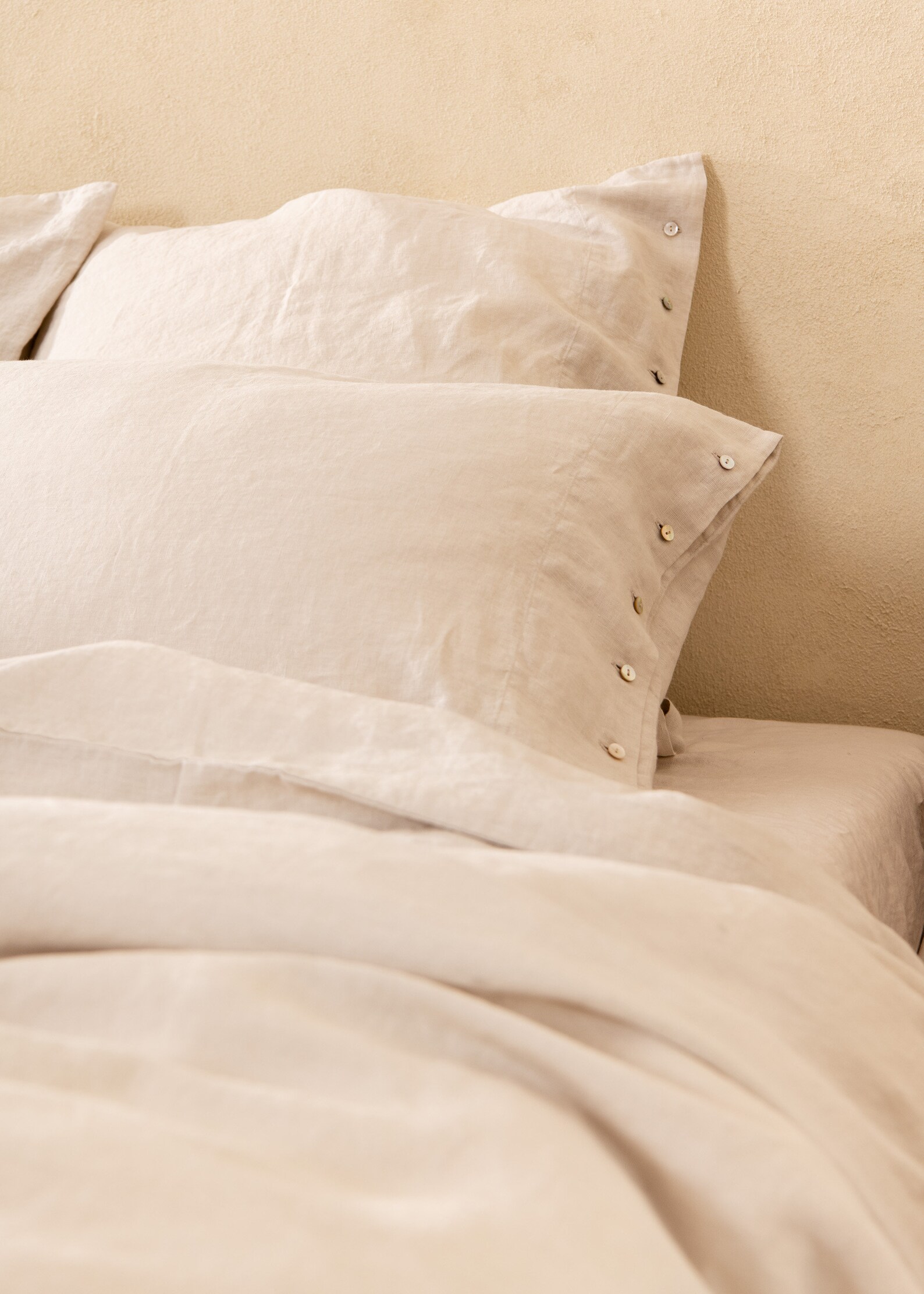 Linen Bedding Set in Beige Color. Linen Duvet Cover and 2 - Etsy