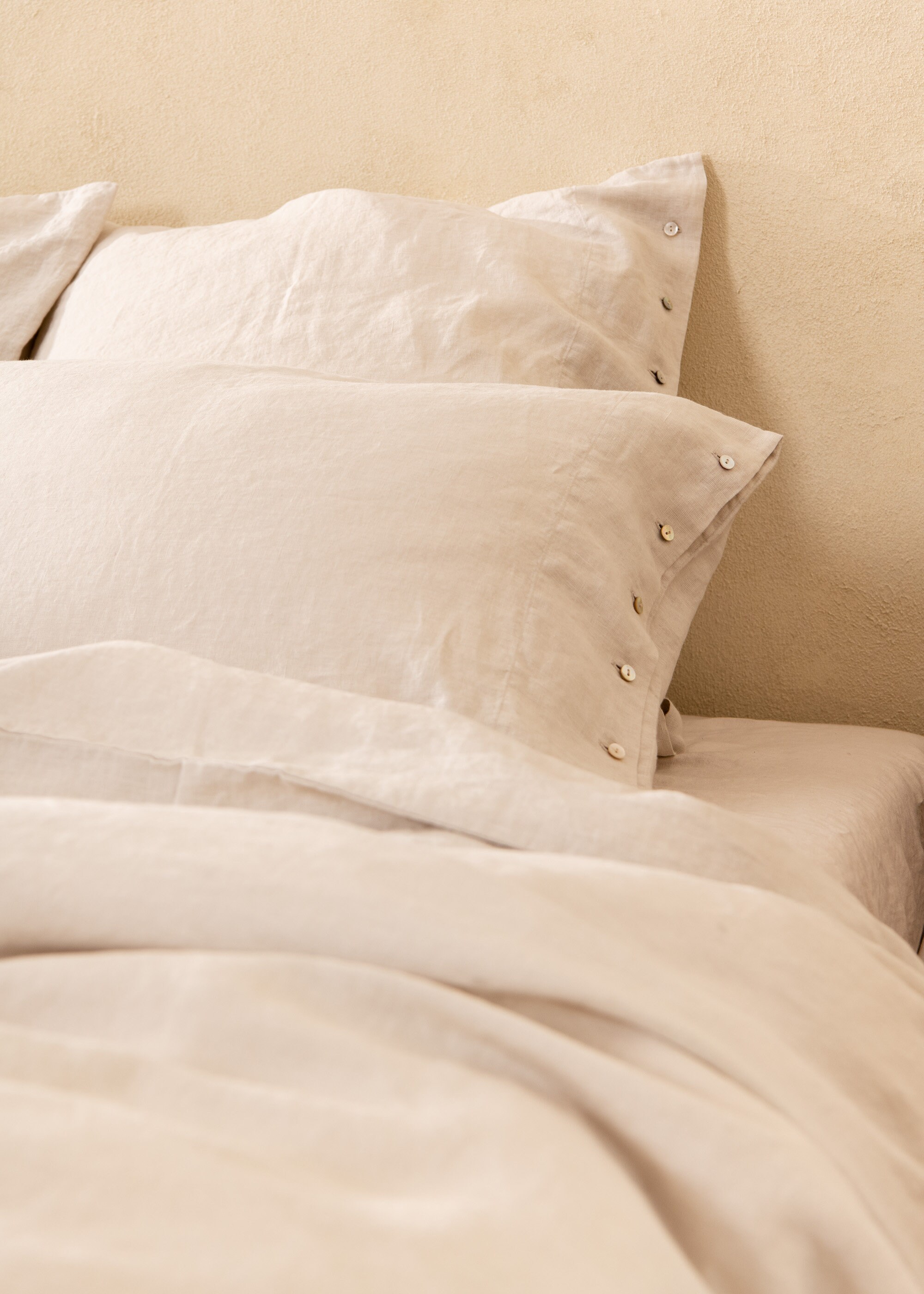 Linen Bedding Set in Beige Color. Linen Duvet Cover and 2 - Etsy