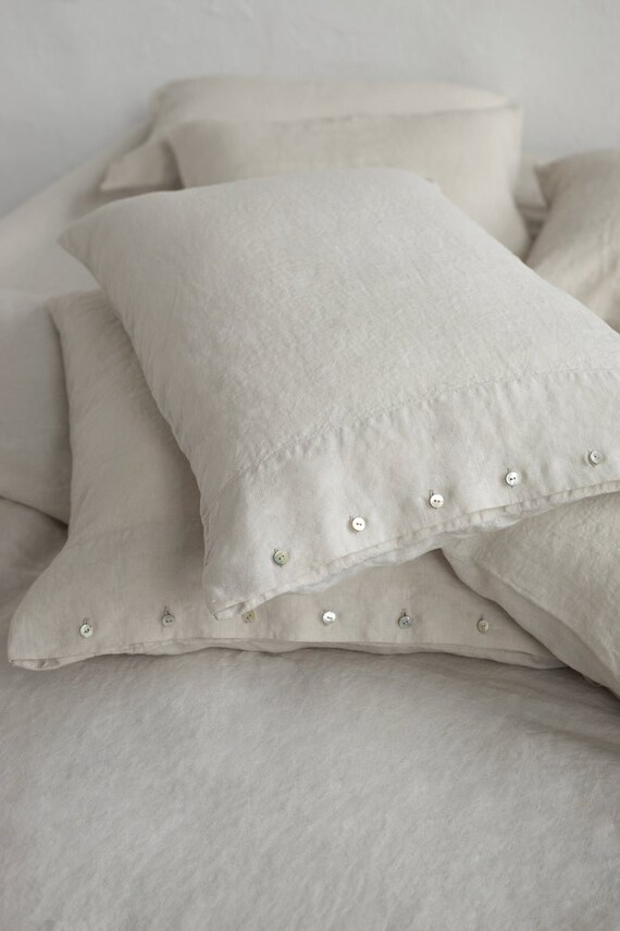 Linen Bedding Set in Beige Color. Linen Duvet Cover and 2 - Etsy