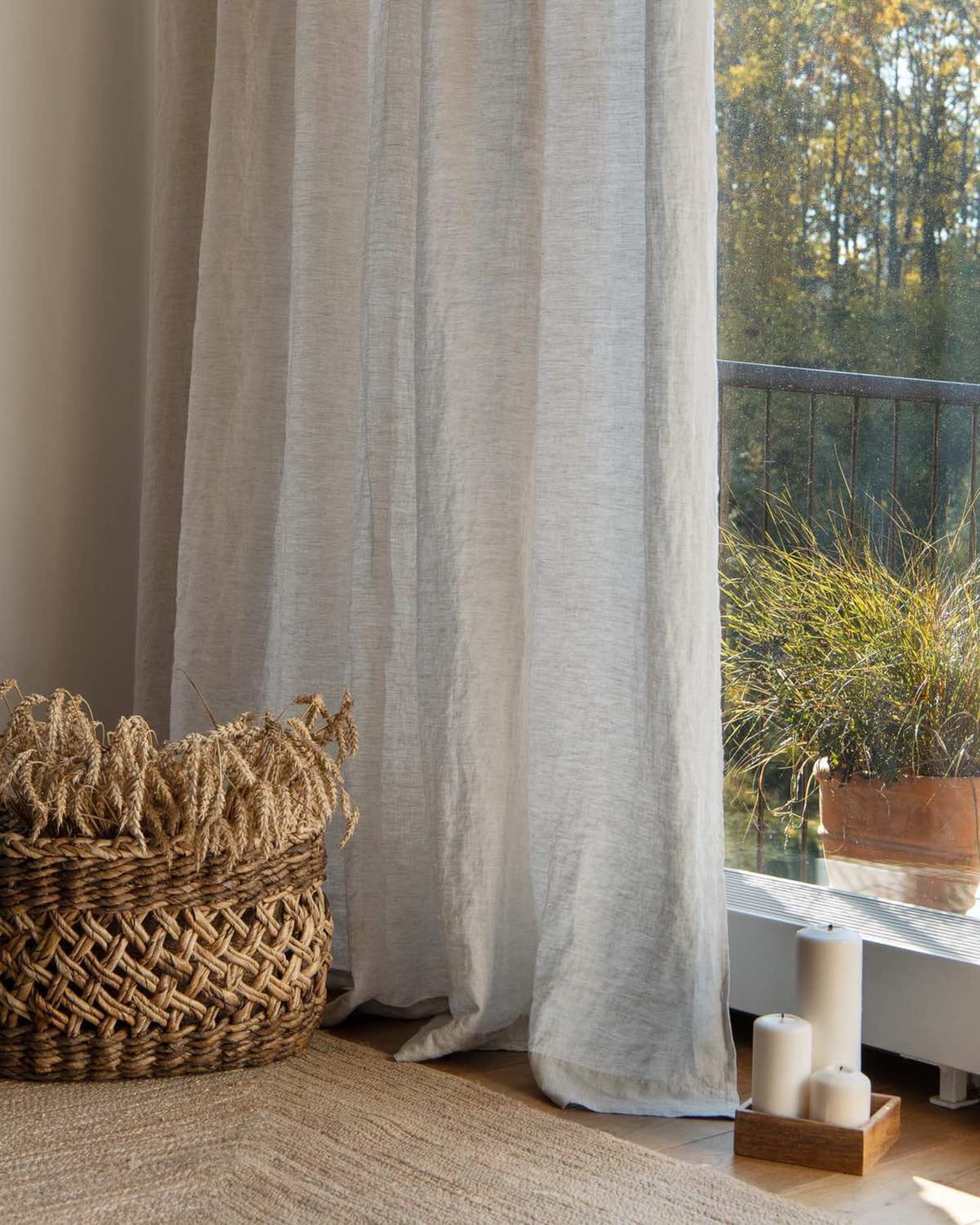 Extra Wide Linen Curtain With Tab Top / 240cm Width Curtain. - Etsy