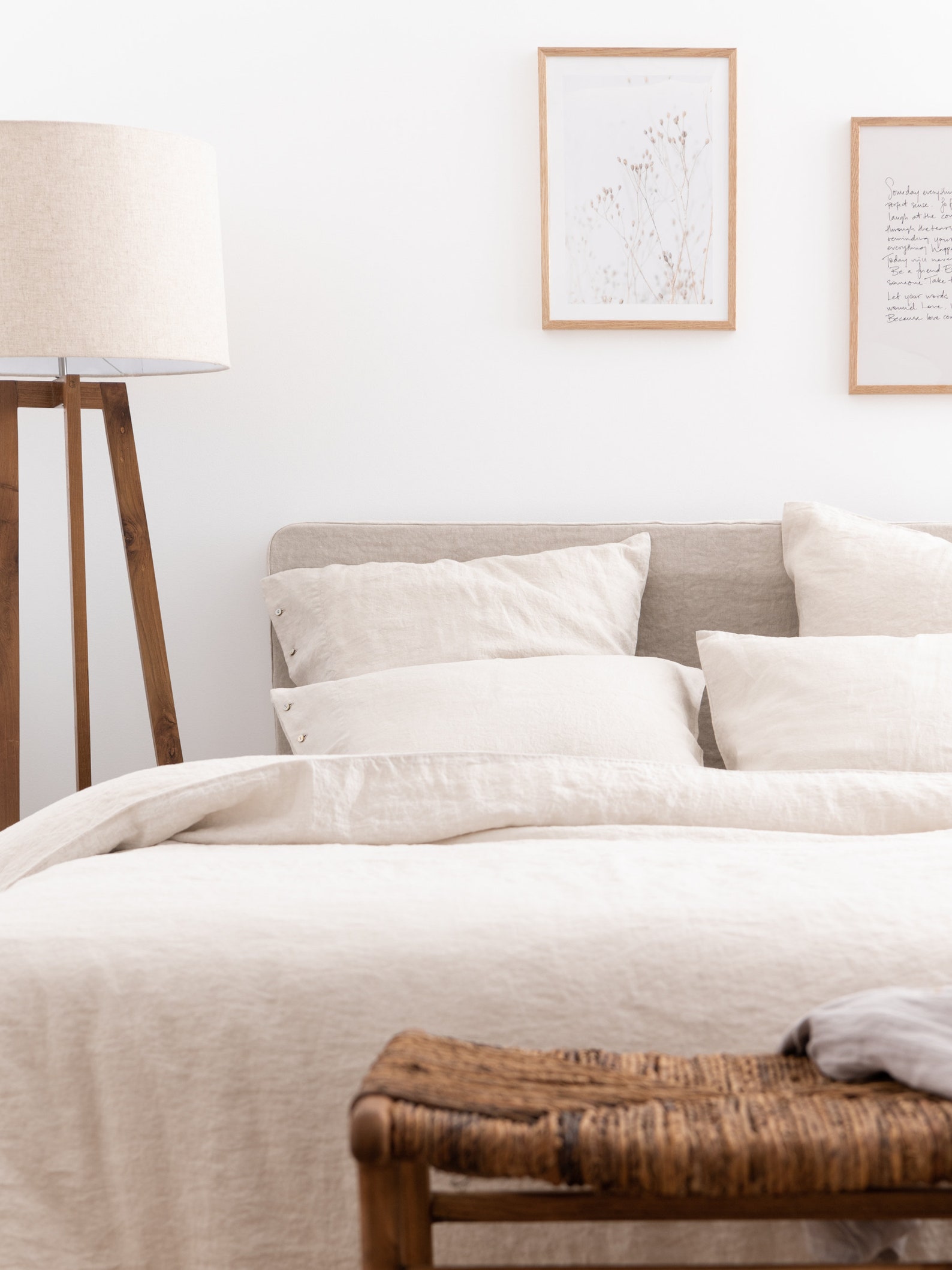 Beige Linen Bedding Set . Linen Duvet Cover and 2 Linen - Etsy